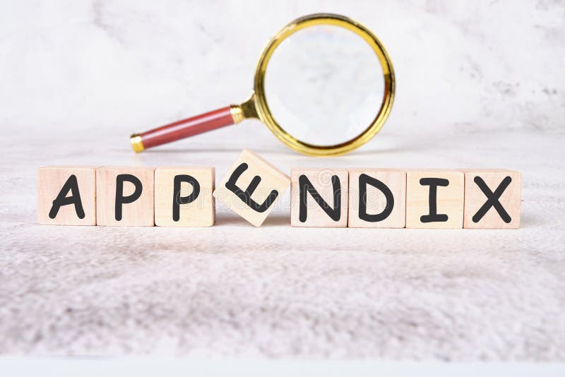 Appendix a Word Written on Wooden Cubes Stock Photo - Image of text ...