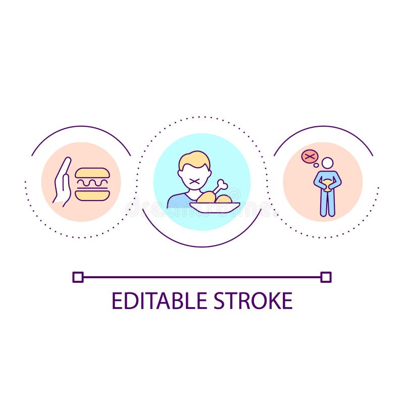 Appetite Loss Icon. Stomach Pain Stock Vector - Illustration of gastro ...