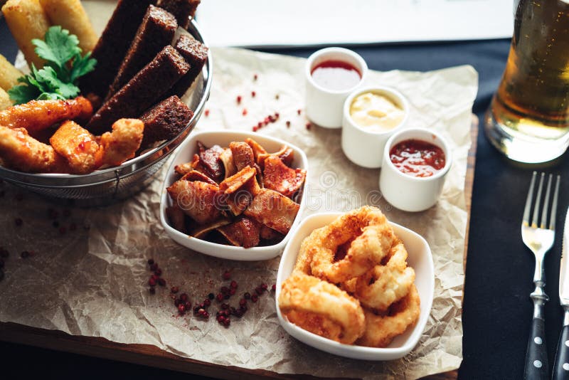 Appetizer beer set stock image. Image of food, meat - 107717721