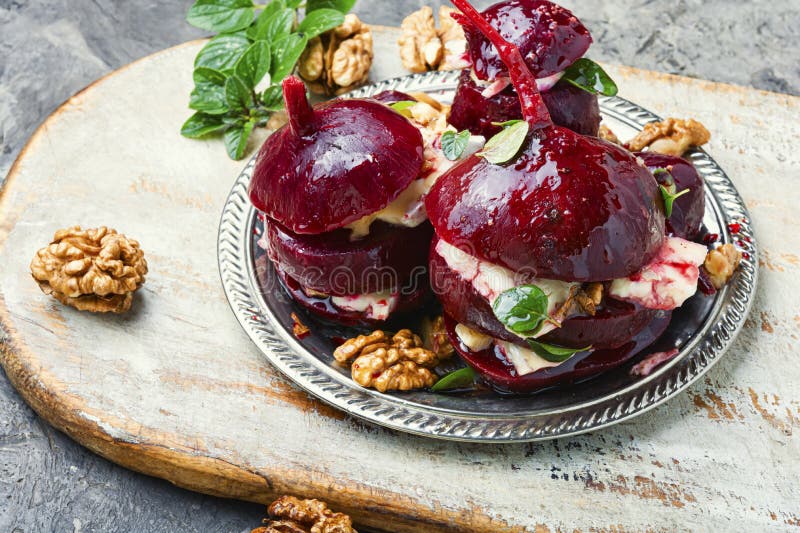 Appetizer of Beetroot with Cheese Stock Photo - Image of food, beetroot ...