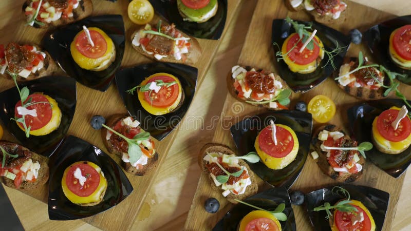 Appetizer at the Buffet Standing Stock Video - Video of lunch, dinner ...