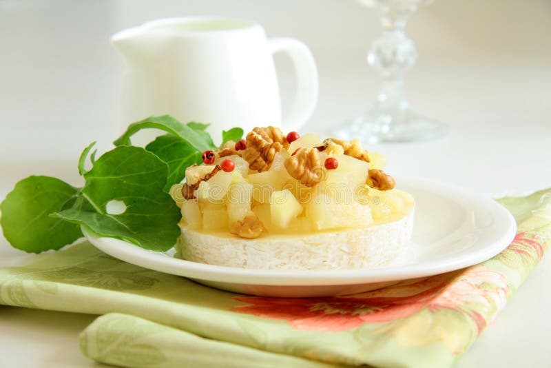 Appetizer Delicacy of Pears and Cheese Stock Photo - Image of gourmet ...