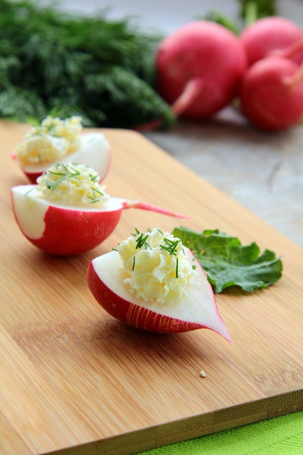 Appetizer of Fresh Radish and Cheese Stock Image - Image of food ...