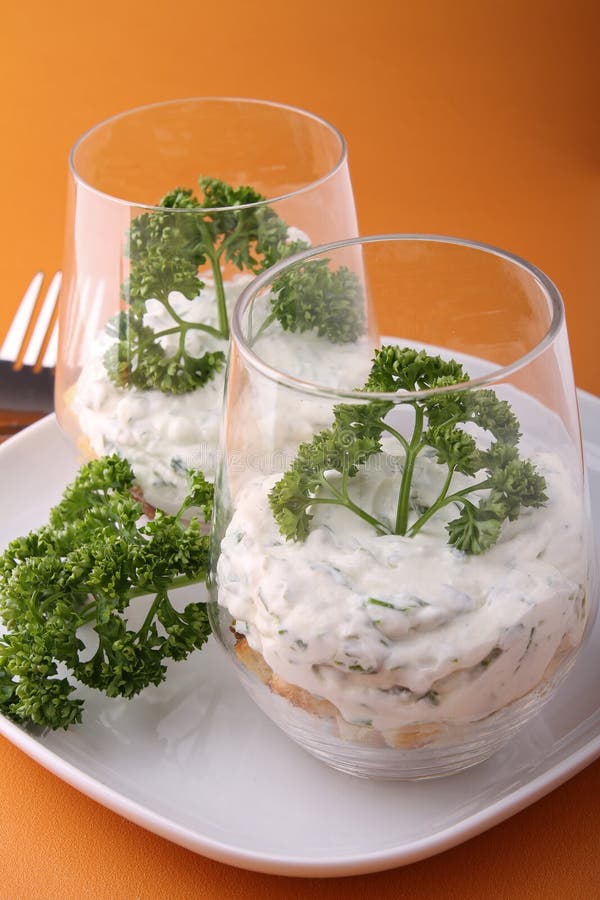 Appetizer,glass of Cheese and Parsley Stock Image - Image of cheese ...