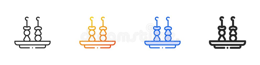 Appetizer Icon.Thin Linear, Gradient, Blue Stroke and Bold Style Design Isolated on White ...