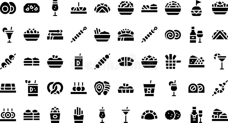 Appetizer Icons High-Quality Vector Icons Collection with Editable ...