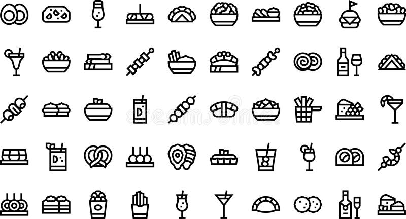 Appetizer Icons High-Quality Vector Icons Collection with Editable ...