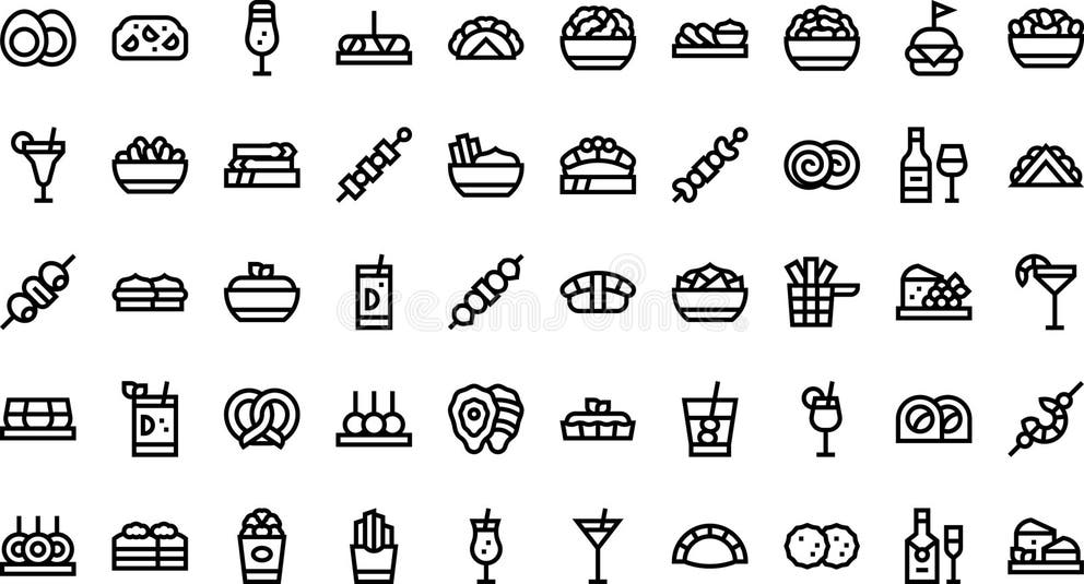 Appetizer Icons High-Quality Vector Icons Collection with Editable ...