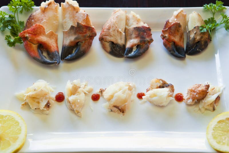 Appetizer of Local Rock Crab Claws Stock Photo - Image of crustacean ...