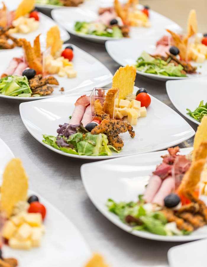 Appetizer plates stock photo. Image of lettuce, dinner - 74232110