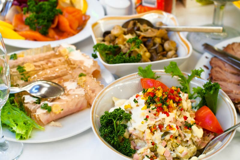 Appetizer Ready for Dinner in Restaurant Stock Photo - Image of ...