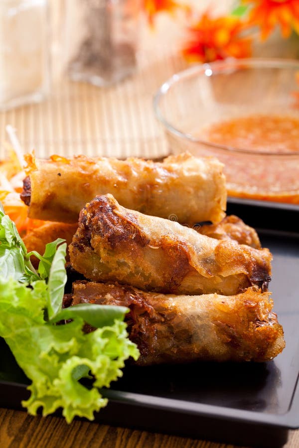 Appetizer spring rolls stock photo. Image of cooking - 121318120