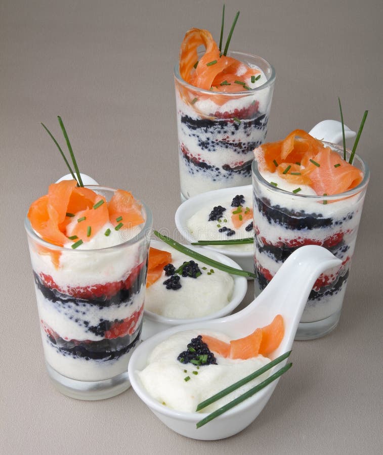 Appetizer, Verrine and Finger Food Stock Photo - Image of cream ...