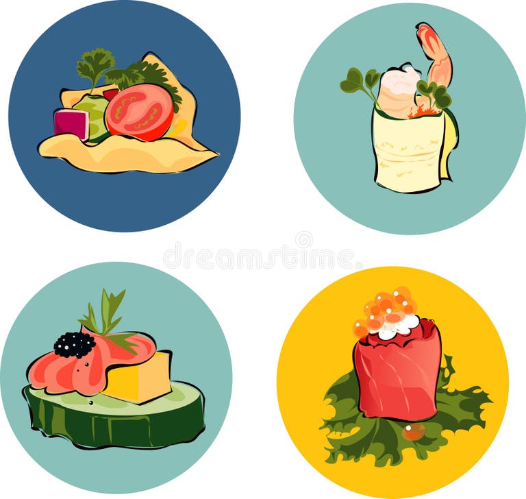 Appetizers Stock Illustrations – 37,765 Appetizers Stock Illustrations ...