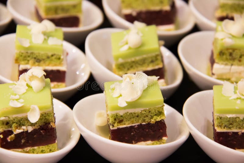Appetizers Mini Desserts on Catering Buffet Stock Photo - Image of ...
