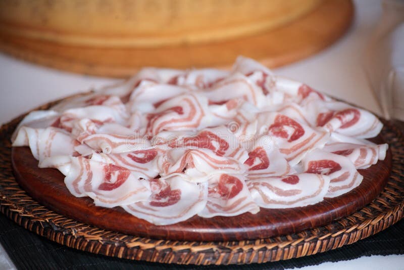 Becon Appetizers at the Wedding Lunch Typical Products Stock Image ...