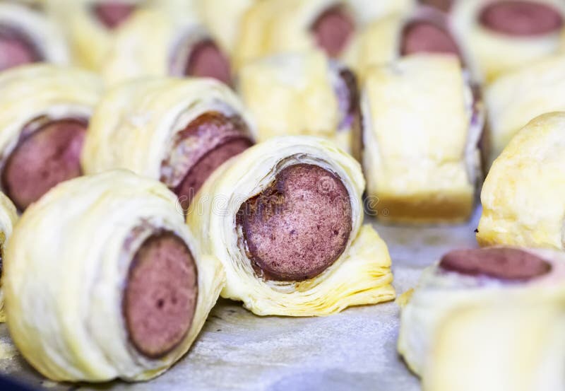 Appetizers with wurstel stock image. Image of roasted - 68282441