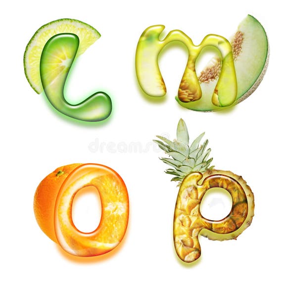 Fruity Font Alphabet Stock Illustrations – 328 Fruity Font Alphabet ...