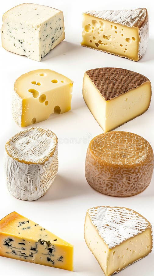 Appetizing Array of Cheese Varieties Displaying Different Textures and ...