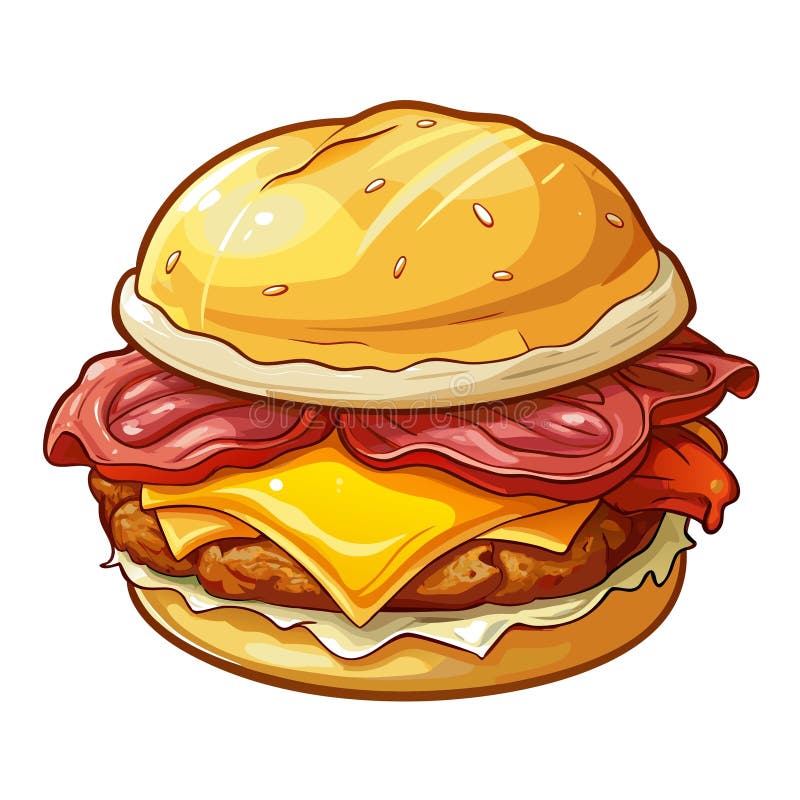 Appetizing Bacon Egg and Cheese Biscuit Isolated on White Background ...