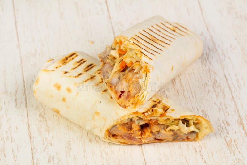 Appetizing big shawarma stock photo. Image of burrito - 120136200