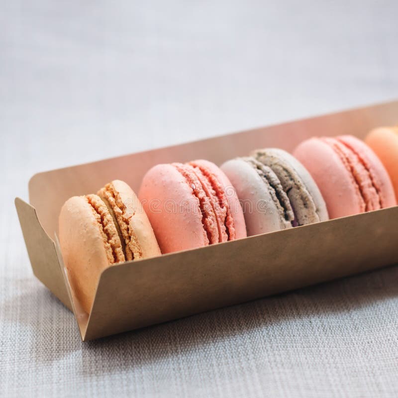 Appetizing Cakes Macaroons in the Package Stock Photo - Image of ...