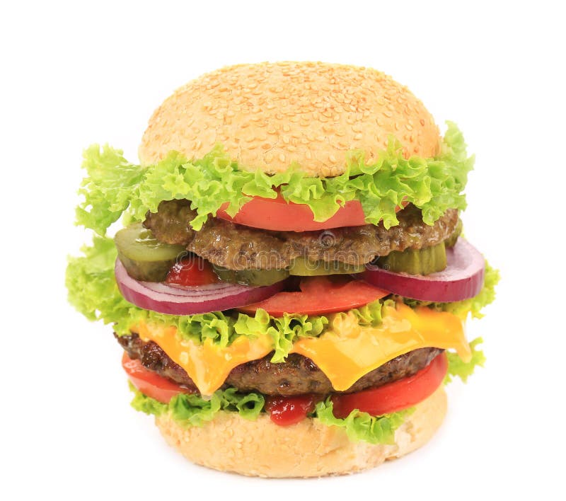 Appetizing cheeseburger. stock photo. Image of long, healthy - 40724892