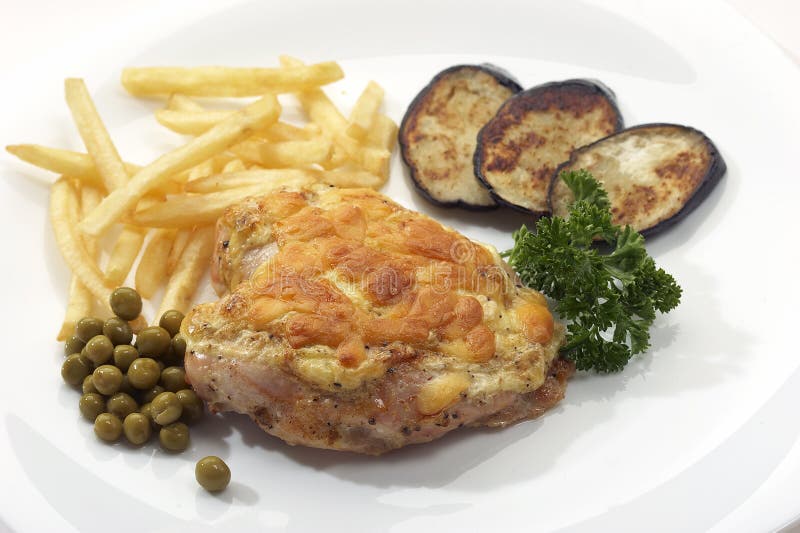 Appetizing Chicken with Garnish Stock Image - Image of broiled, meat ...