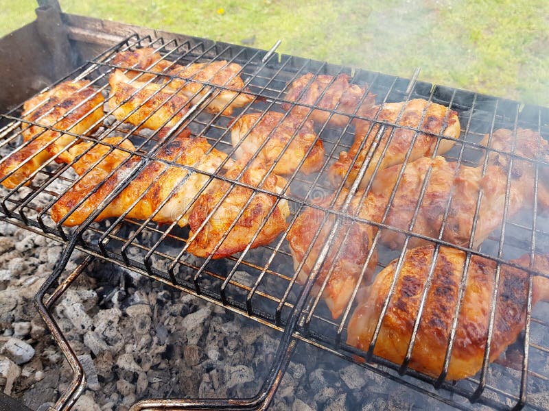 Appetizing Chicken To Grill on the Grill. Stock Photo - Image of ...