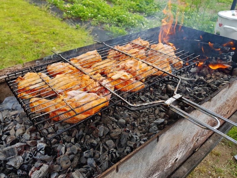 Appetizing Chicken To Grill on the Grill. Stock Image - Image of dinner ...