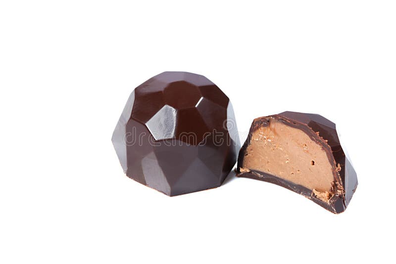 Appetizing Chocolate Candy Isolated on White Stock Image - Image of ...