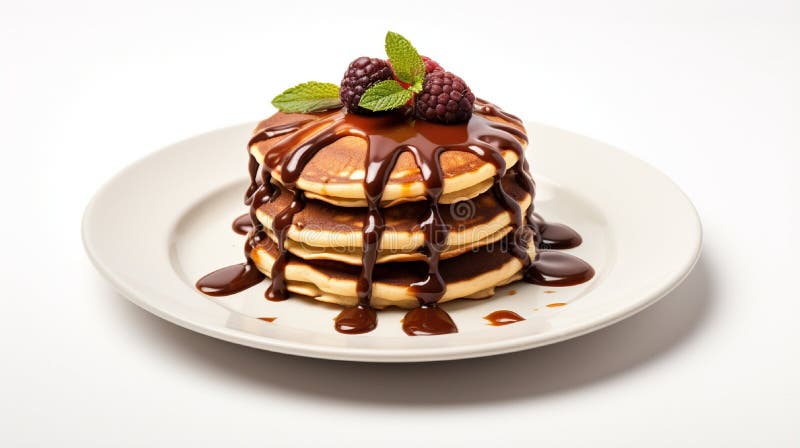 An Appetizing Chocolate Dessert on a Plate with Fresh Fruit. Generated ...