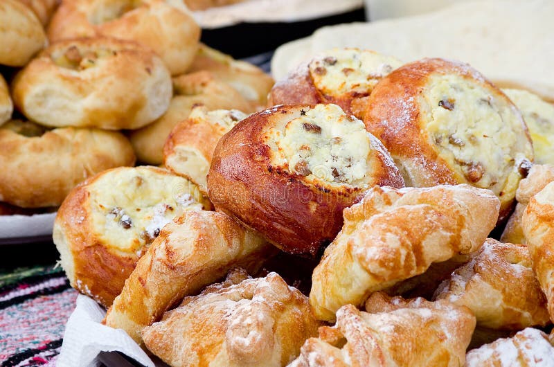 Appetizing Delicious Pastries and Cakes at the Fair. Stock Image ...