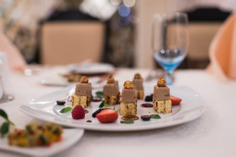 Appetizing Food on a Banquet Table. Stock Photo - Image of paste ...