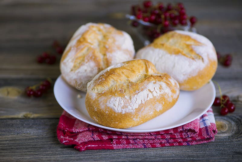 Bread with White Powder on a Plate Stock Image - Image of appetizing ...