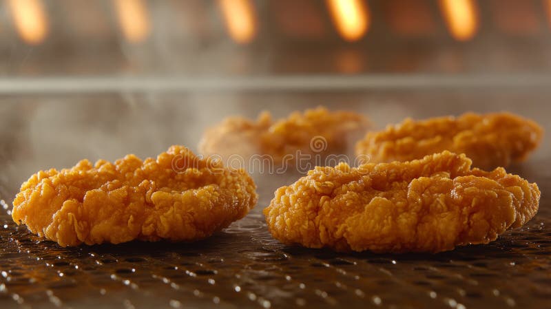 Appetizing Fried Dishes in Trays Emitting Steam, Photographed in a ...