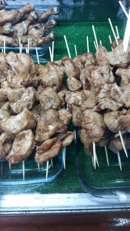 Skewers on sticks stock image. Image of fried, food - 126712607