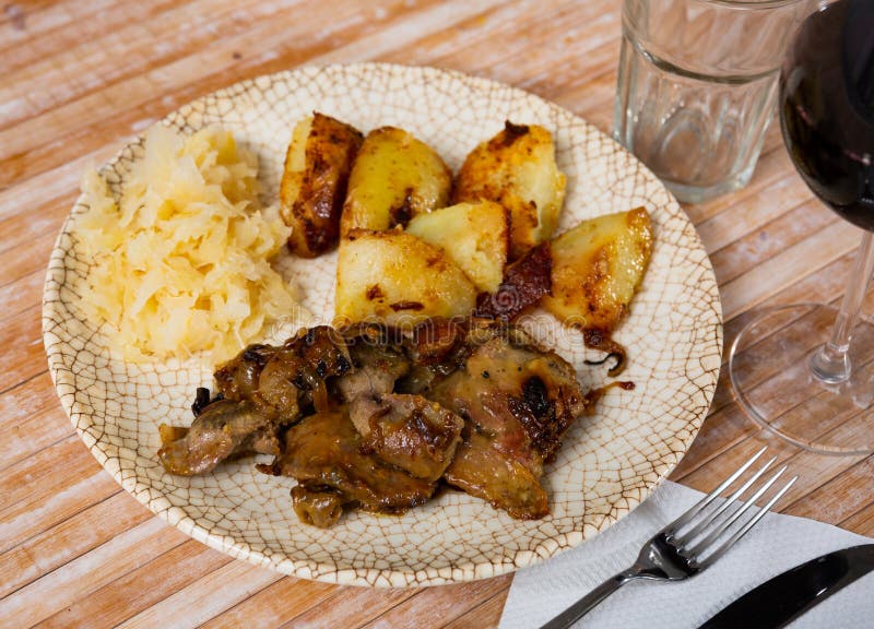 Appetizing Fried Rabbit Liver with Vegetables Stock Photo - Image of ...
