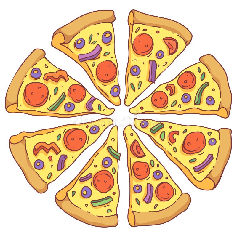 Appetizing Hot Pizza Vector Illustration in Cartoon Style Stock Vector ...