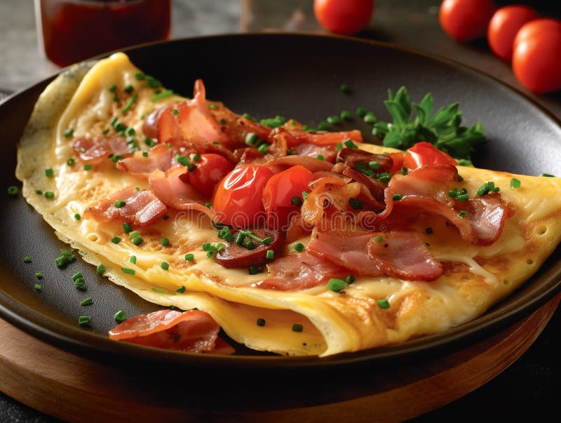 Egg Omelette stock illustration. Illustration of colorful - 280655889