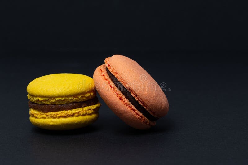 Appetizing Macaroni of Red and Yellow Colors are Located on a Black ...