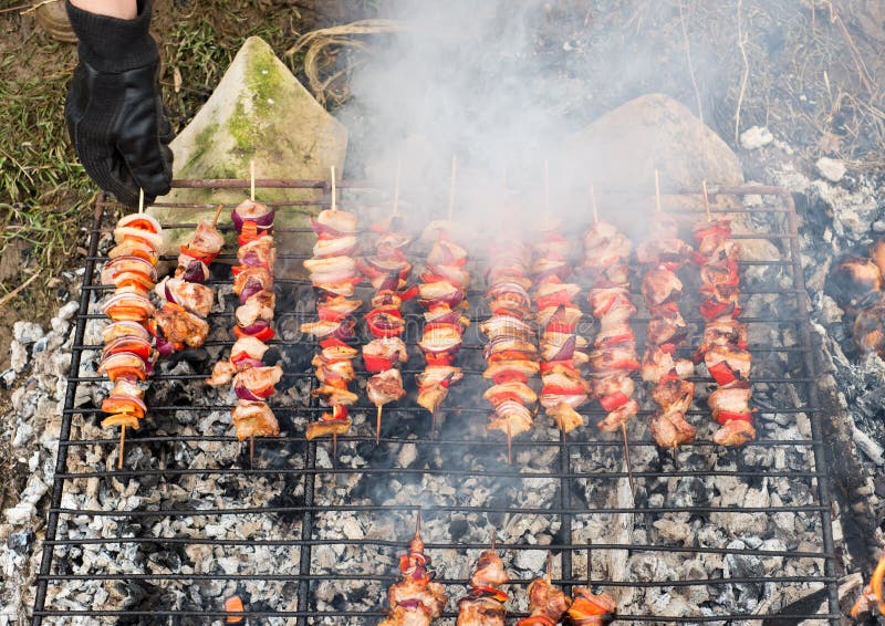 Appetizing Meat on a Barbecue Stock Image - Image of roasted, grilled ...