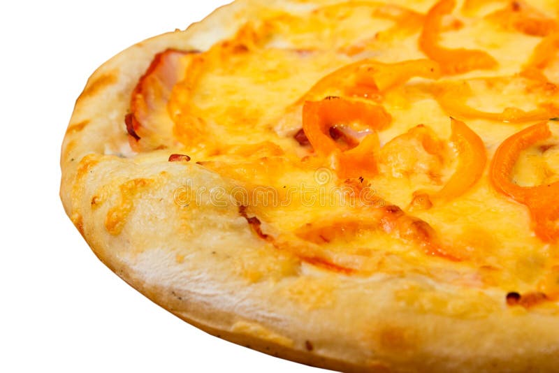 Appetizing Pizza Cheese a on Wooden Tray Isolated Stock Photo - Image ...