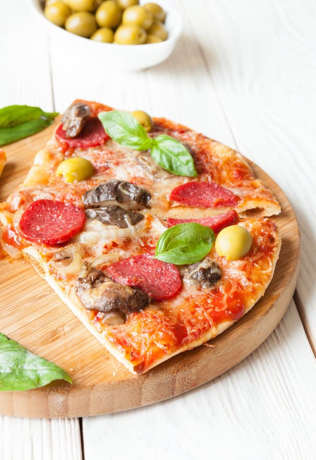Appetizing Pizza Cut into Slices Stock Image - Image of tasty, italian ...