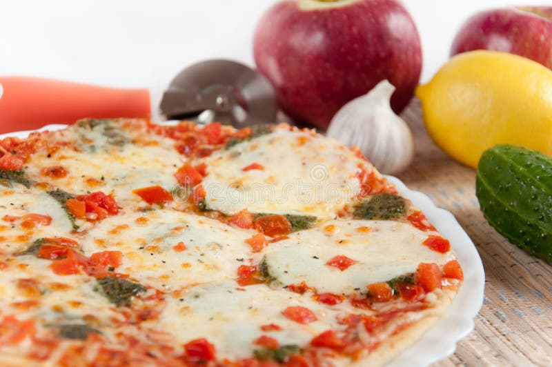 Appetizing Pizza with Mozzarella Cheese Stock Photo - Image of ...