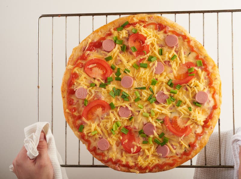 Appetizing Pizza on a White Background Stock Image - Image of pepperoni ...