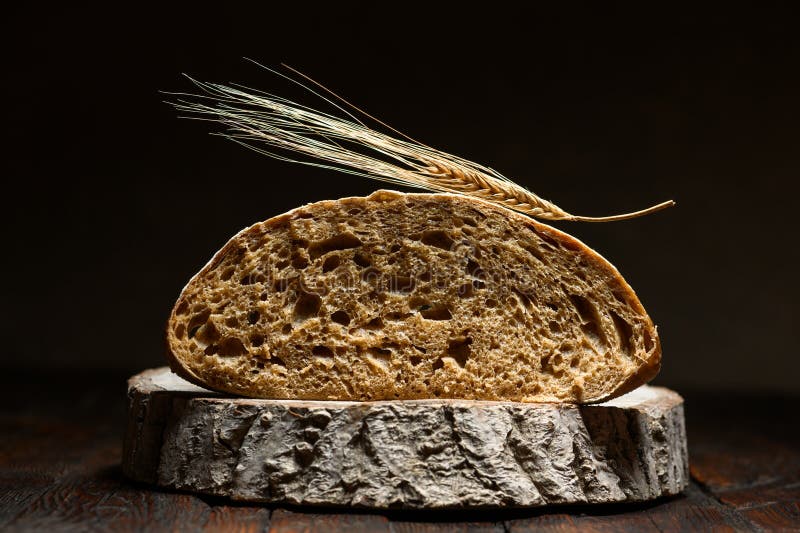Sourdough Rye Bread Rectangular Brick Shape. Sourdough in a Jar and a ...