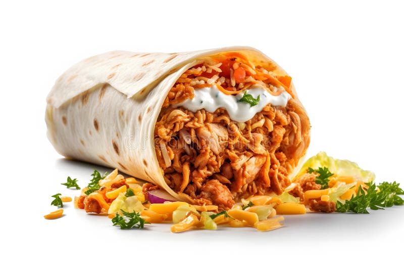 Appetizing Shawarma on a White Background. Neural Network AI Generated ...