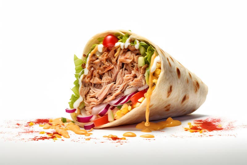 Appetizing Shawarma on a White Background. Neural Network AI Generated ...