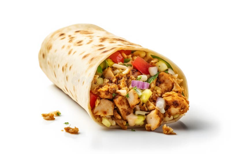 Appetizing Shawarma on a White Background. Neural Network AI Generated ...